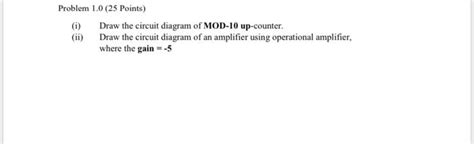 Solved Problem Points I Draw The Circuit Diagram Chegg Com