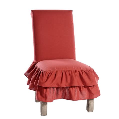 Cotton Tiered Ruffled Dining Chair Slipcover Instant Makeover For