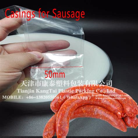 High Transparency Food Plastic Sausage Casing Displaying True Food Colors Enhancing Product