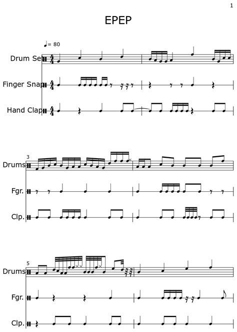 Epep Sheet Music For Drum Set Finger Snap Hand Clap