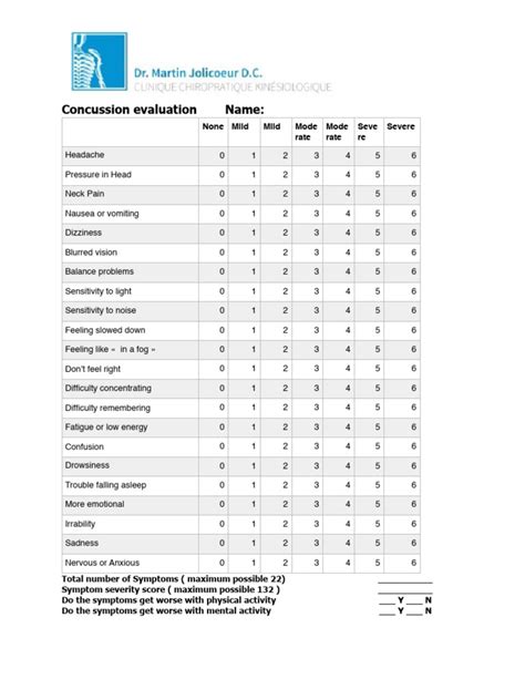 Concussion Evaluation 01 En 1016 Pdf