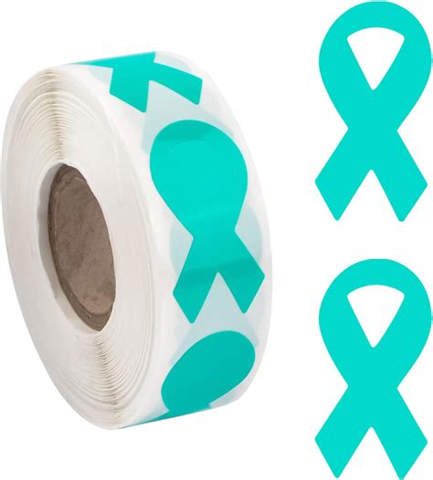 Wandic Teal And Green Ribbon Sticker 500 Pcs Ptsd