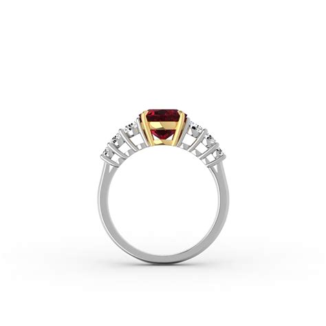 Round Cut Ruby And Diamond 7 Stone Ring Platandia