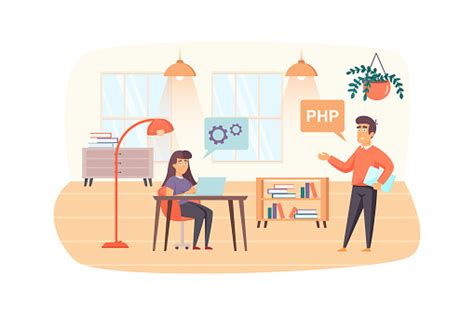 Developers Testing Software Scene Programmers Fixing Bugs Stock Illustration Download Image