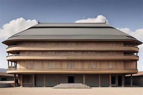 Semi Roofed Building Premium Ai Generated Image