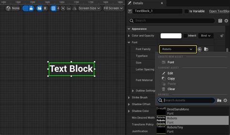 using fonts with umg in unreal engine unreal engine 5 4 documentation epic developer community