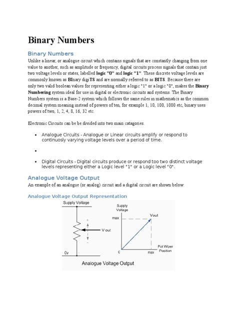 Binary Numbers Pdf Analogue Electronics Electronic Circuits