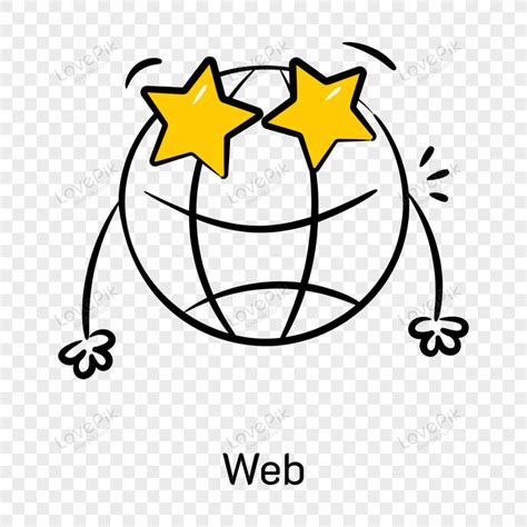 벡터 형식으로 설계된 웹의 손으로 그린 아이콘 Png 일러스트 무료 다운로드 Lovepik