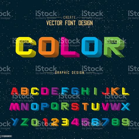 3d 글꼴 색상 및 알파벳 벡터 쓰기 디자인 서체 편지 배경에 스크립트 그래픽 텍스트 3차원 형태에 대한 스톡 벡터 아트 및 기타 이미지 3차원 형태 교육 그래픽