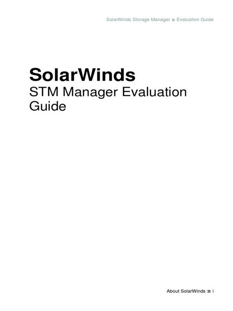 Solarwinds Stm Manager Evaluation Guide Pdf Web Server Internet