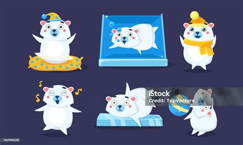 귀여운 흰색 기니 피그 캐릭터 세트 재미 인간화 Cavy 애니마 에서 다른 상황 벡터 일러스트 귀여운에 대한 스톡 벡터 아트 및 기타 이미지 Istock