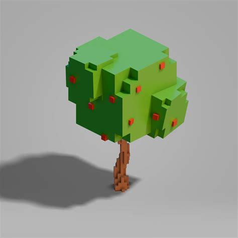 3d Set Trees Blocky Model Turbosquid 1530860