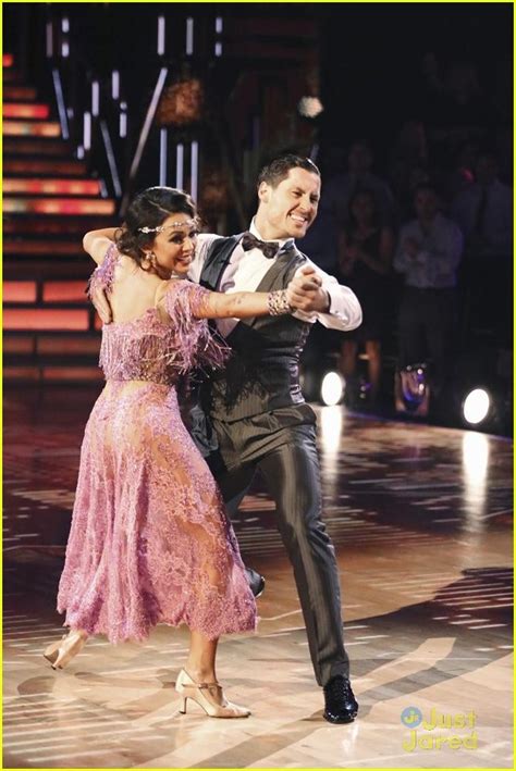 Janel Parrish And Val Chmerkovskiy Smooch During Dwts Week 9 See The