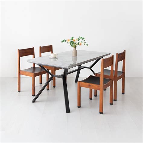 [식탁원목스툴선물]마켓비 라네트 세라믹확장형테이블 J형 Shenbon 원목의자 M형 4인 세트 당일발송 마켓비