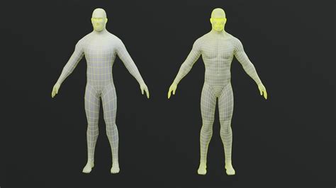 Male Character Base Mesh Free Vr Ar Low Poly 3d Model Cgtrader