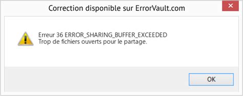 Comment Réparer Erreur 36 Errorsharingbufferexceeded Trop De