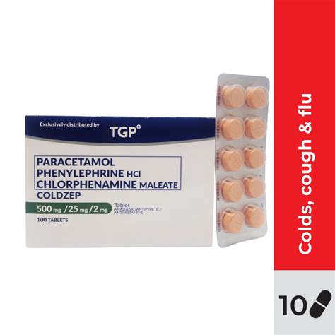 Coldzep Tgp Paracetamol Ppa Chlorphenamine 500252 10 Tabletspack Gamot Sa Sipon Shopee