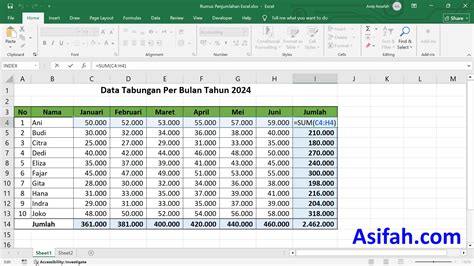 5 Cara Menggunakan Rumus Penjumlahan Di Excel Dengan Mudah