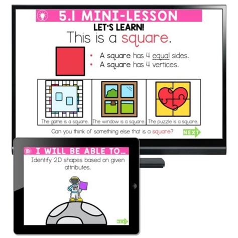 Lucky To Learn Math 1st Grade Geometry Lesson 51 Identify 2d