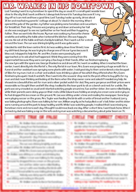 Solution Past Continuous Tense Mr Walker In His Hometown Esl Reading Comprehension Exercises