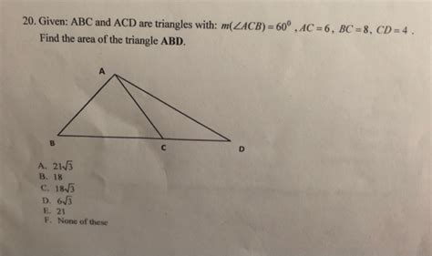 Solved 19 If Abc Is An Isosceles Triangle With Vertex Angle