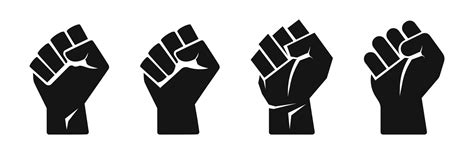Fist Silhouette Icon Fists Raised Icons 48923029 Vector Art At Vecteezy