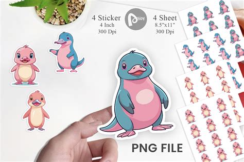 Pink Platypus Valentine Sticker Graphic By Artnoy · Creative Fabrica