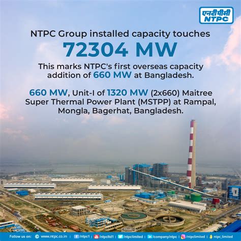 Ntpc Marks Major Milestone With 72304 Mw Installed Capacity Including