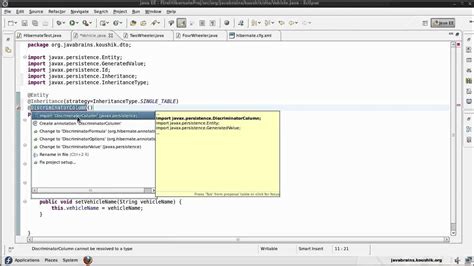 Hibernate Tutorial 18 Implementing Inheritance Single Table Strategy Youtube