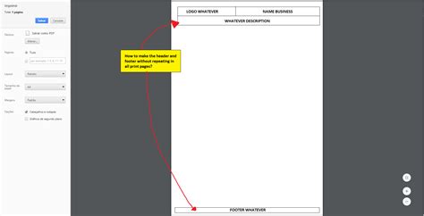 Javascript How To Make The Header And Footer Without Repeating In