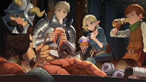 Marcille Donato Laios Touden Senshi And Chilchuck Tims Dungeon Meshi Drawn By Xzu Danbooru