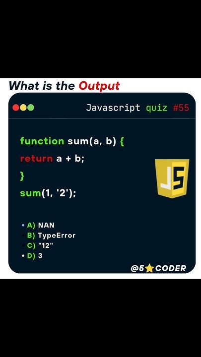 55 Javascript Interview Questionsjavascript Coding Quiz Javascriptquiz Interview Youtube