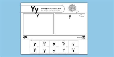 Uppercase And Lowercase Y Sort Teacher Made Twinkl