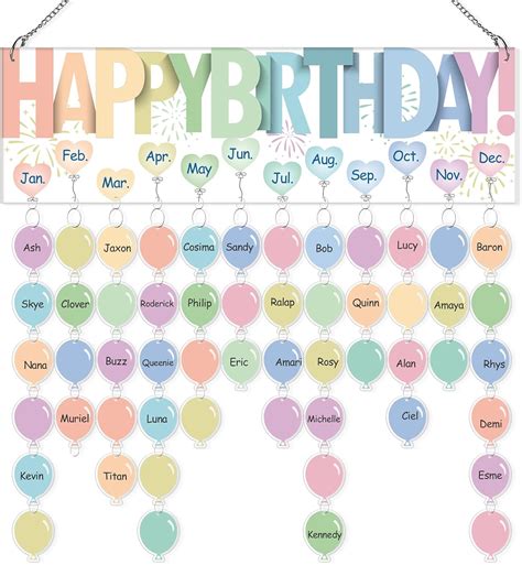 Eersida Classroom Birthday Calendar Wall Hanging Back To