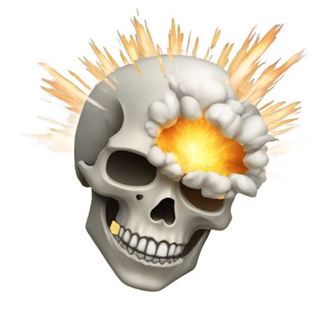 Iphone Exploding Head Skull Emoji Emoji Free Download Genmoji Online