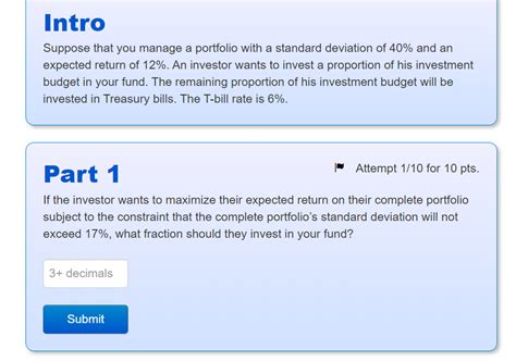 Solved Intro Suppose That You Manage A Portfolio With A