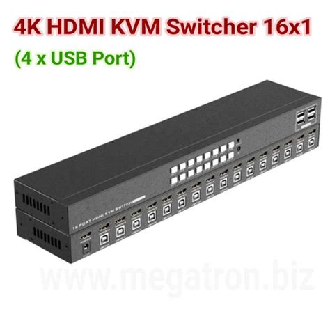 Jual KVM HDMI USB Switcher 16 Input 16x1 Support Resolusi 4K Jakarta Barat MEGATRON