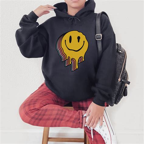 Smiley Face Hoodie Aesthetic Hoodie Aesthetic Clothes Oversized