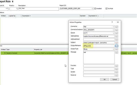 Report Rules With The Action Routing To Connect To Send The Report
