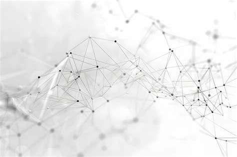 Abstract Polygonal White Background With Connecting Dots And Lines Premium Ai Generated Image