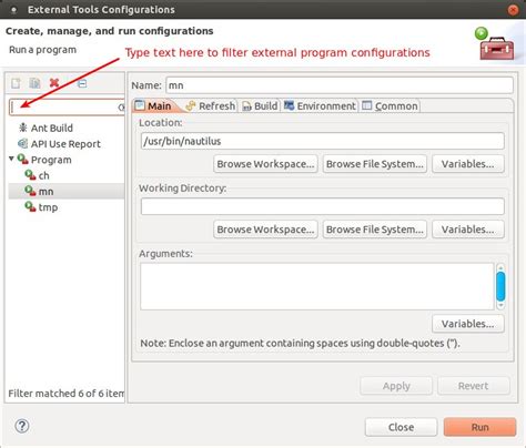 Eclipse External Tool Configuration Separate Button On Toolbar For A Specific Configuration