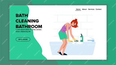 Baño Limpio Limpieza De Baño Vector Limpieza Mujer Limpieza Mano