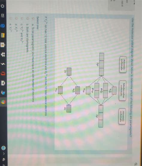 Solved Use The Molecular Orbital Diagram Shown Below To
