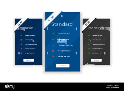 Subscription Pricing Plan Template Cut Out Stock Images And Pictures Alamy