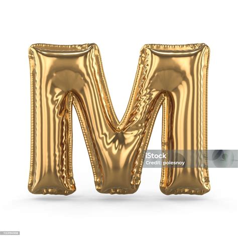 고립 된 팽창 식 풍선으로 만든 황금 편지 M 3d 3차원 형태에 대한 스톡 사진 및 기타 이미지 3차원 형태 개체 그룹 곡선 Istock