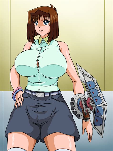 Rule 34 1girls Big Breasts Blue Eyes Breasts Brown Hair Deck Duel