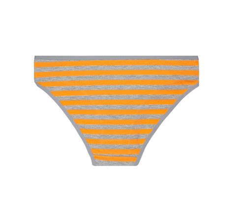 Nabtos Womens Cotton Underwear Orange Bikini Stripes Panties Pack Of