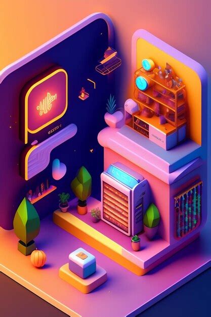 Premium Ai Image Isometric House Model