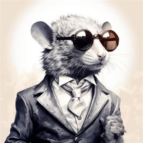Premium Photo Cool Rat In A Suit And Sunglasses A Unique Portrait