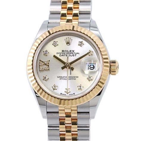 Rolex Lady Datejust 28mm Steel 18k Yellow Gold Silverstar For
